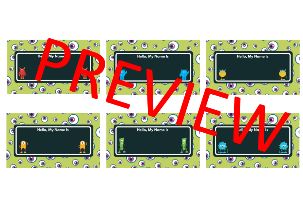 Monster Theme Decor Bundle Name Tags, and Labels Editable | Made By ...