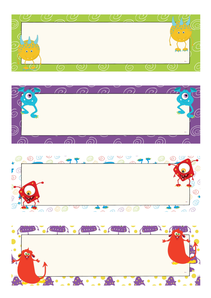 Monster Theme Decor Bundle Name Tags, and Labels Editable | Made By ...