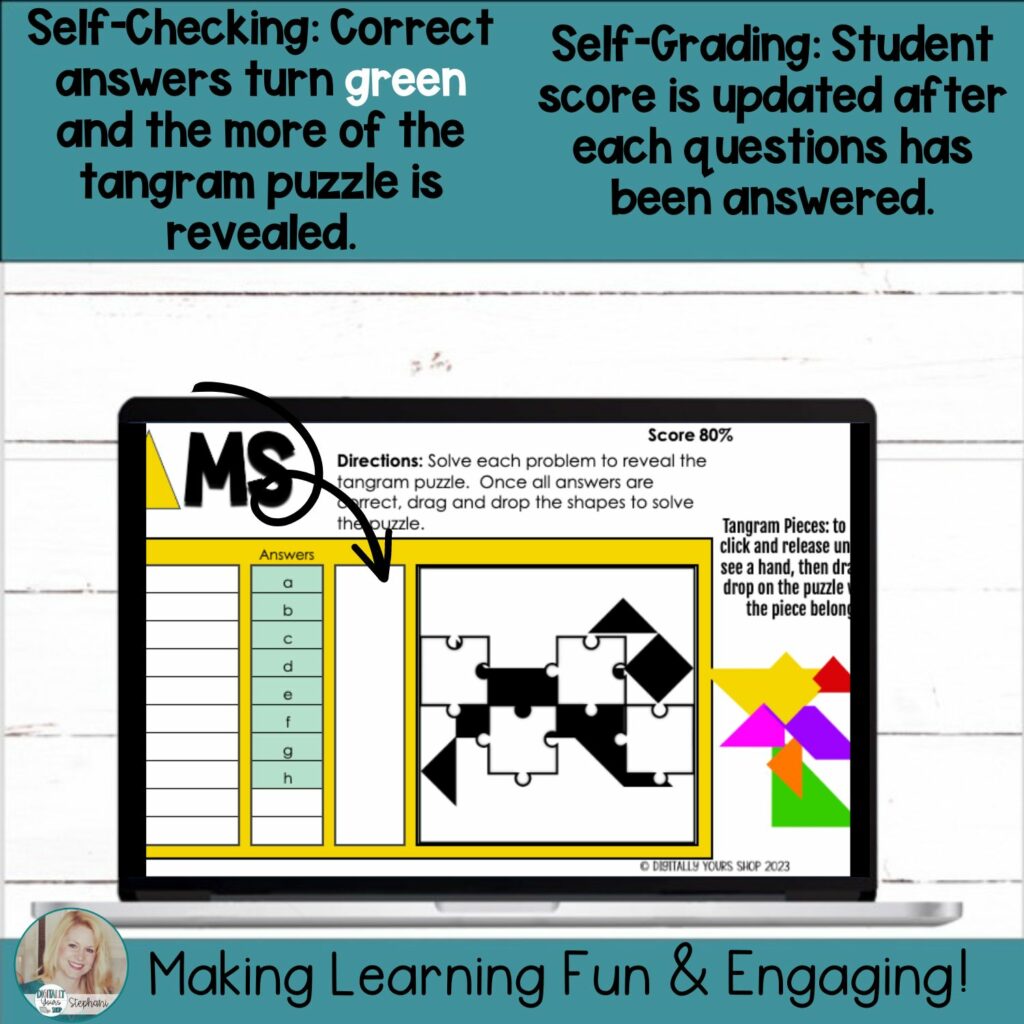 Editable - Self-Checking Self-Grading Tangram Template - Digital ...