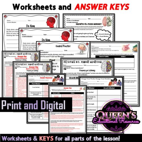 Growth Mindset and Mindfulness Lessons Activities for SEL and Self ...