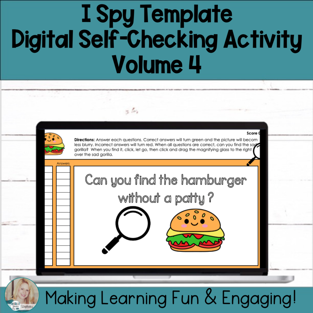 Editable - Self-Checking Self-Grading I Spy Template - Digital Activity ...