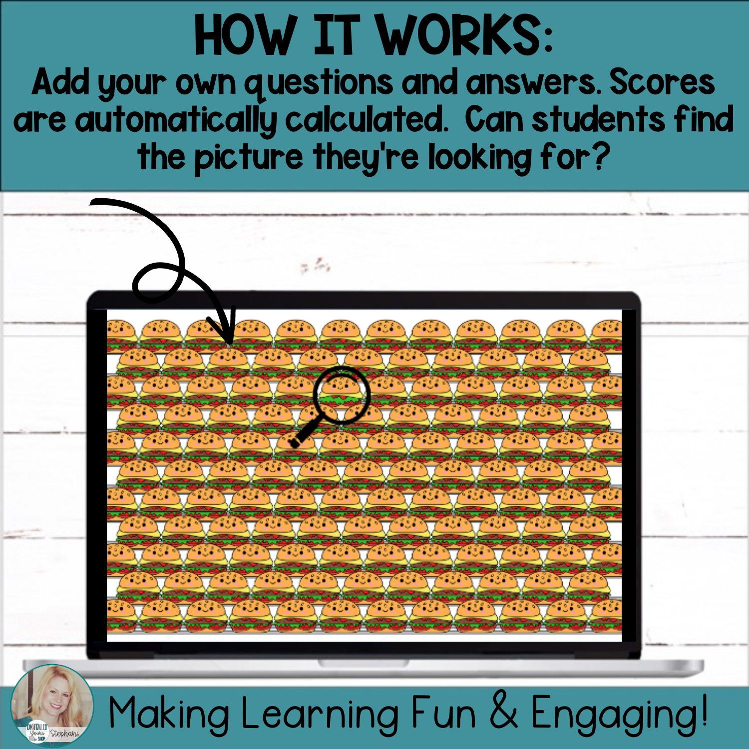Editable Self-Checking Self-Grading I Spy Template - Digital Task Card ...