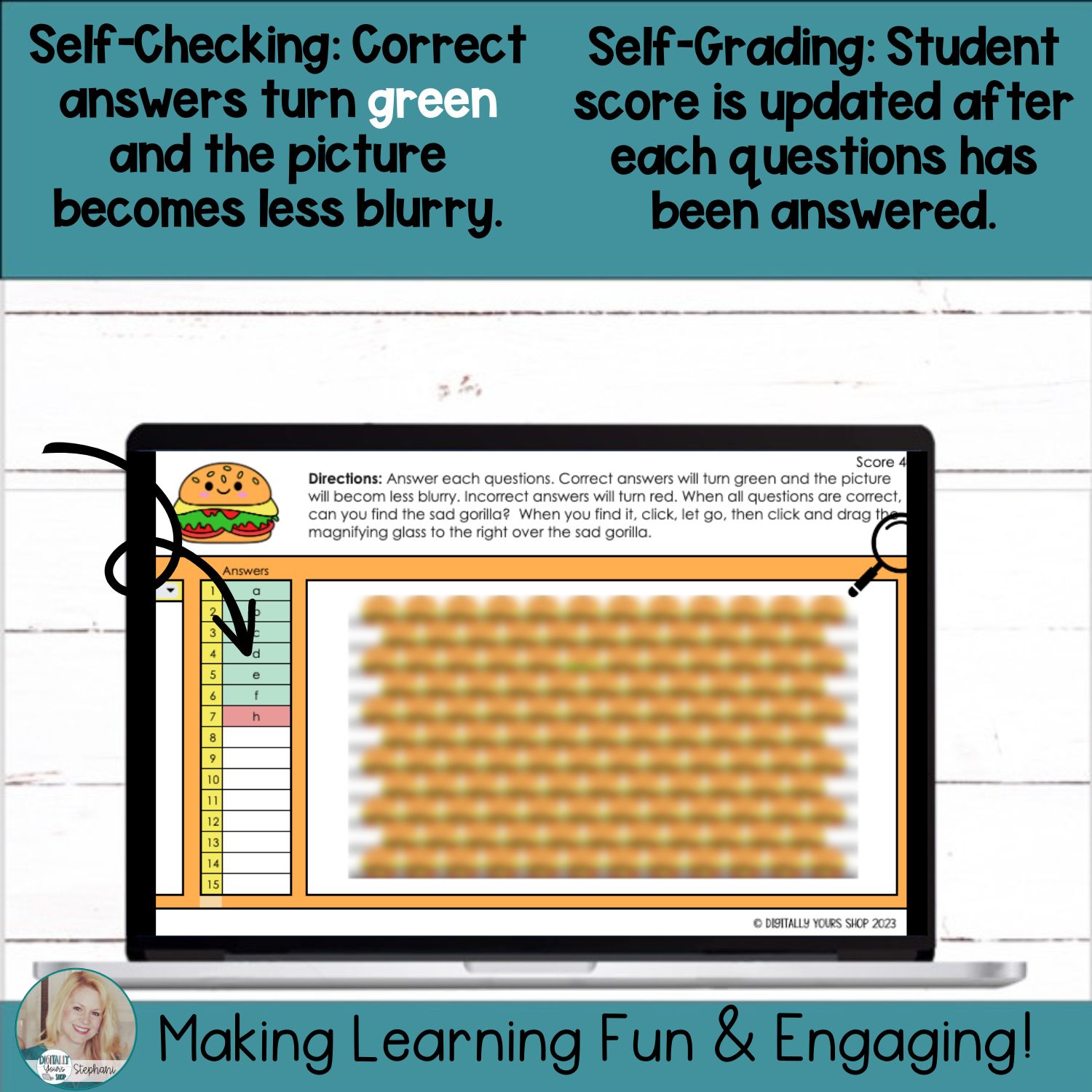Editable Self-Checking Self-Grading I Spy Template - Digital Task Card ...