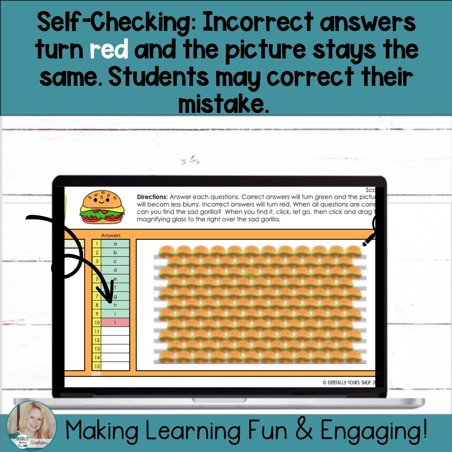 Editable Self-Checking Self-Grading I Spy Template - Digital Task Card ...
