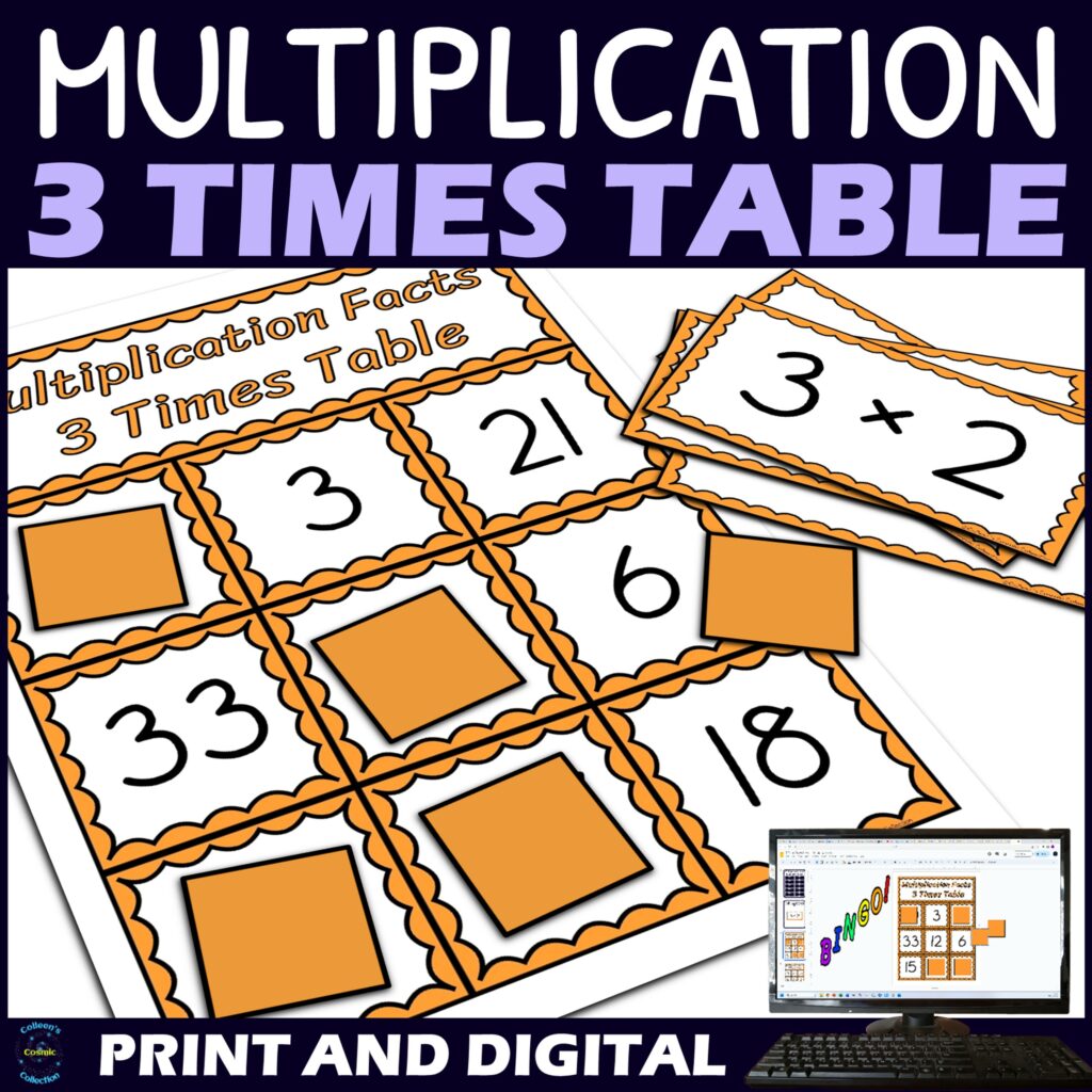 3 Times Table Activity - Multiplication Facts Bingo Game - Made By Teachers