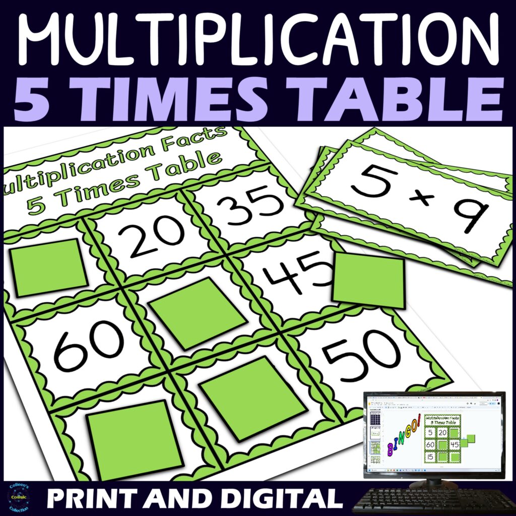 5 Times Table Activity - Multiplication Facts Bingo Game | Made By Teachers