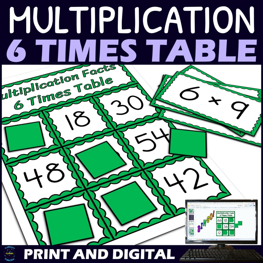 6 Times Table Activity - Multiplication Facts Bingo Game | Made By Teachers