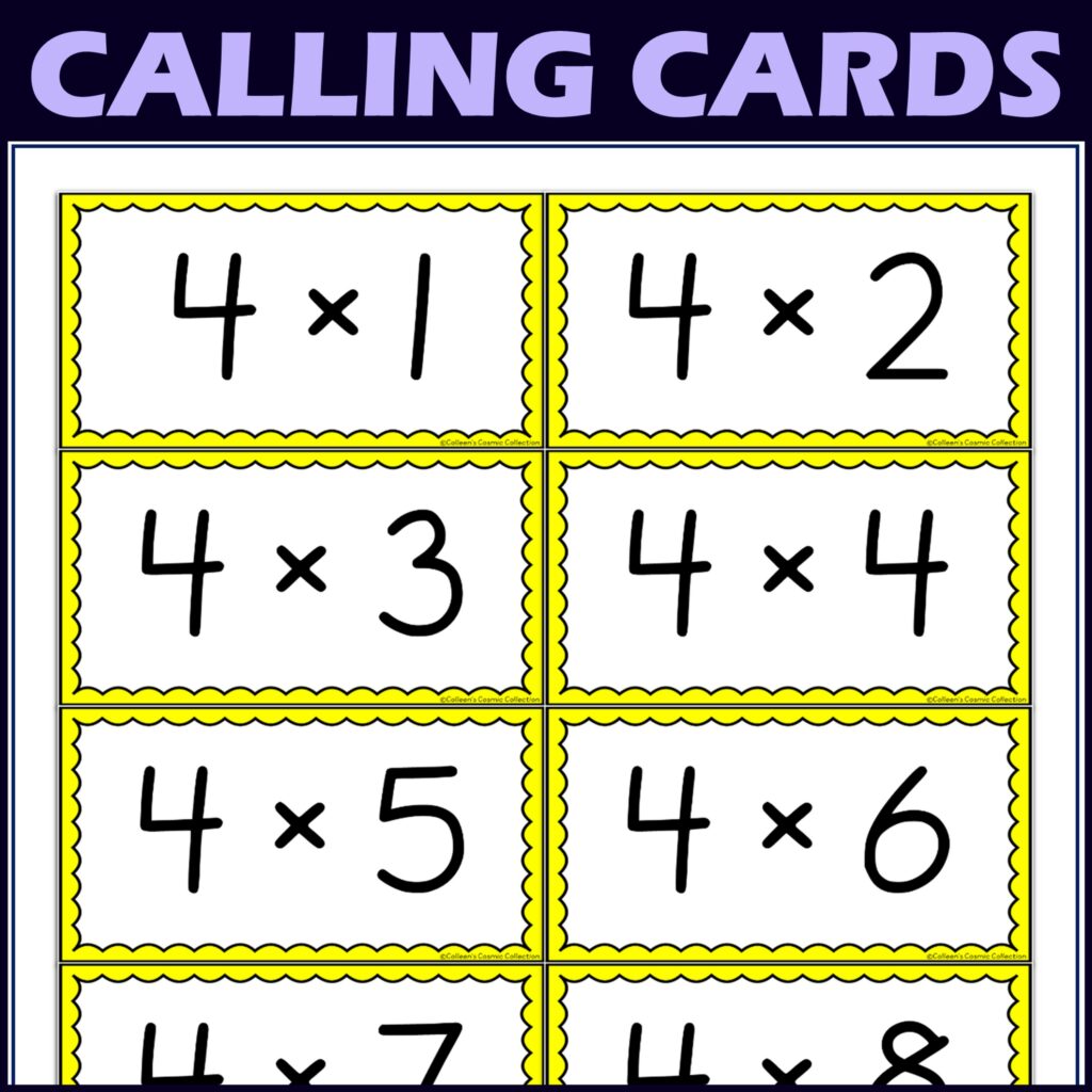 4 Times Table Activity - Multiplication Facts Bingo Game - Made By Teachers