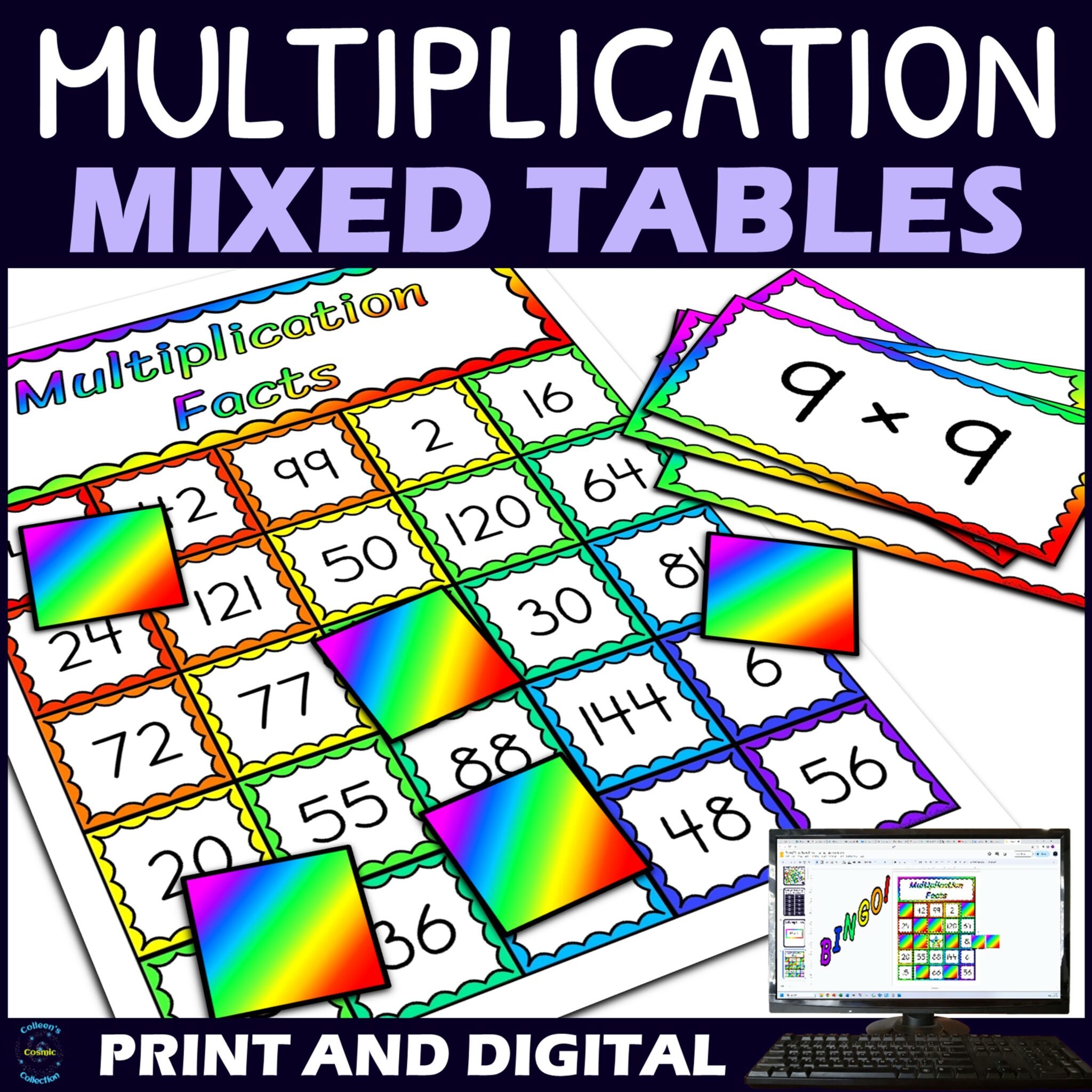 Mixed Times Table Activity - Multiplication Facts Bingo Game | Made By ...