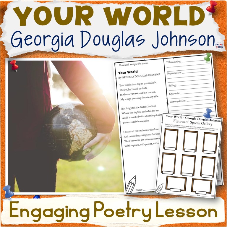 Your World by Georgia Douglas - Middle School Poetry Lesson - Print and ...