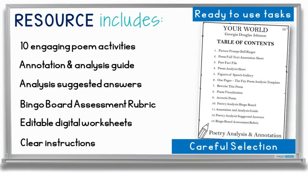 Your World by Georgia Douglas - Middle School Poetry Lesson - Print and ...