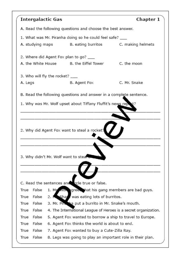Aaron Blabey "The Bad Guys: Intergalactic Gas" worksheets | Made By ...