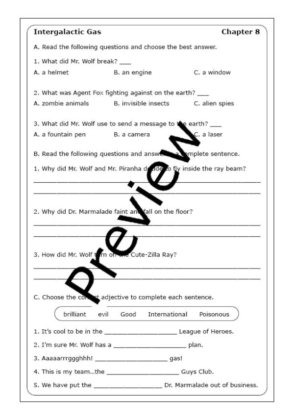 Aaron Blabey "The Bad Guys: Intergalactic Gas" worksheets | Made By ...