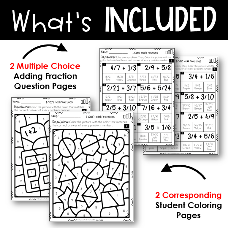 Adding and Subtracting Fraction with unlike Denominator Worksheets ...