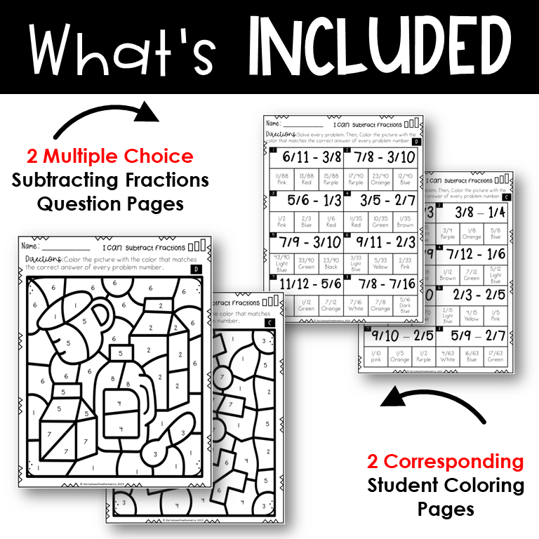 Adding and Subtracting Fraction with unlike Denominator Worksheets ...