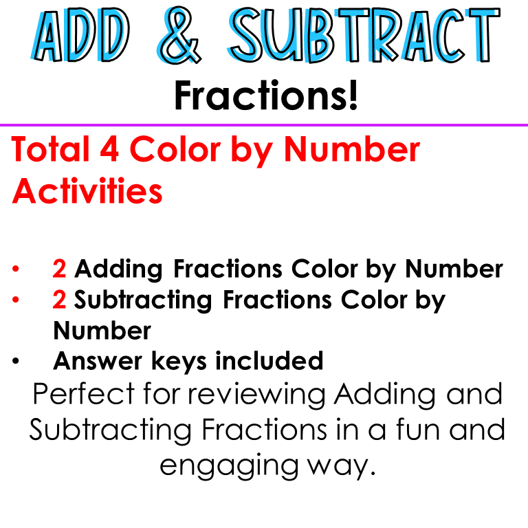 Adding and Subtracting Fraction with unlike Denominator Worksheets ...