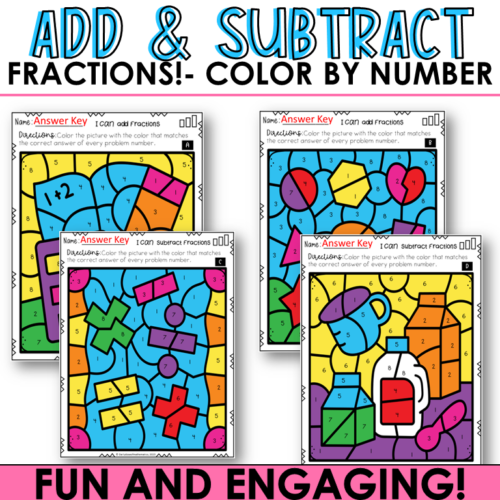 Adding and Subtracting Fraction with unlike Denominator Worksheets ...
