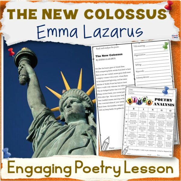 The New Colossus by Emma Lazarus, Middle School Poetry Lesson, Print ...