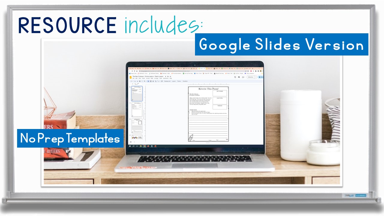 The New Colossus by Emma Lazarus, Middle School Poetry Lesson, Print ...