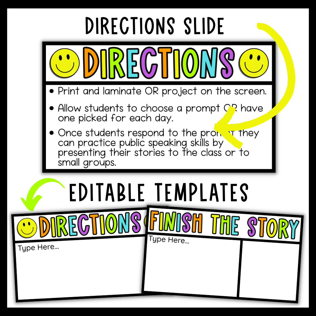 Editable Finish the Story Narrative Writing Prompts - Back to School ...
