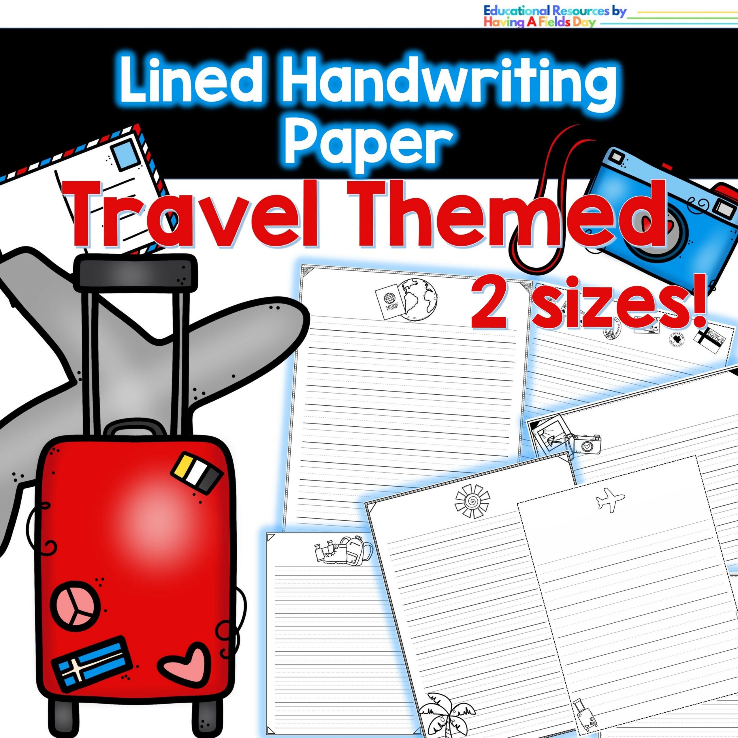 Travel Themed Writing Paper with Lines | Made By Teachers