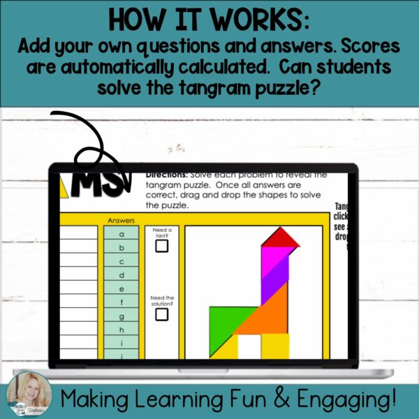 Editable - Self-Checking Self-Grading Tangram Template - Digital ...