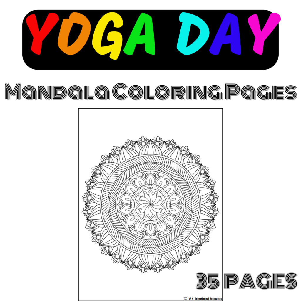 Yoga day Activities 35 Fun Mandala Coloring Pages Mindfulness ...