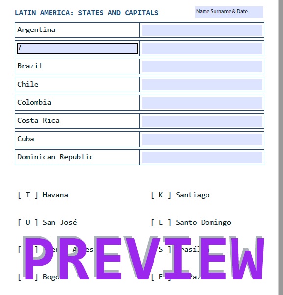 LATIN AMERICA: STATES AND CAPITALS QUIZ | Made By Teachers