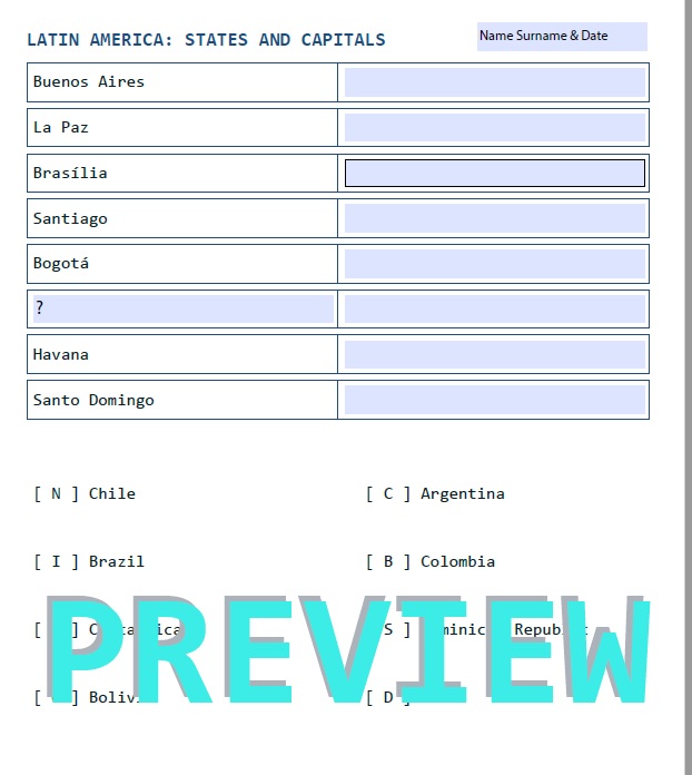 LATIN AMERICA: STATES AND CAPITALS QUIZ | Made By Teachers
