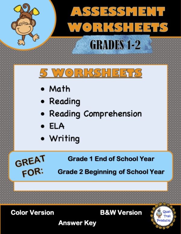 Grade 1 and 2 Multi-Subject Assessment Worksheets | Made By Teachers