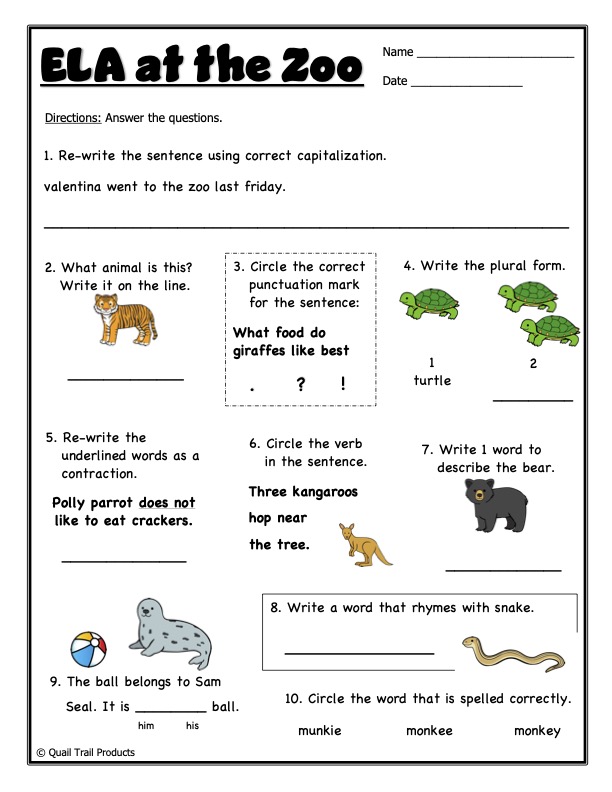 Grade 1 and 2 Multi-Subject Assessment Worksheets | Made By Teachers