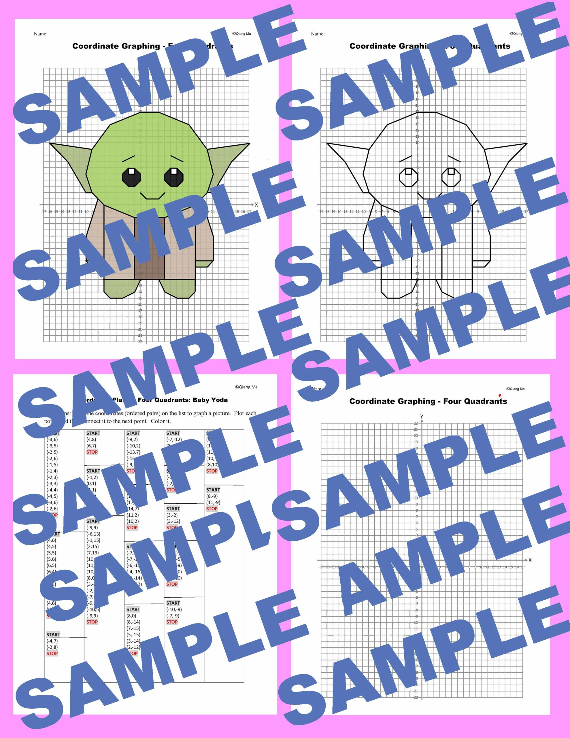 Star Wars Coordinate Plane Graphing Picture: Baby Yoda | Made By Teachers