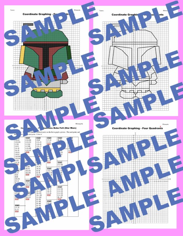 Star Wars Coordinate Plane Graphing Picture: Boba Fett | Made By Teachers