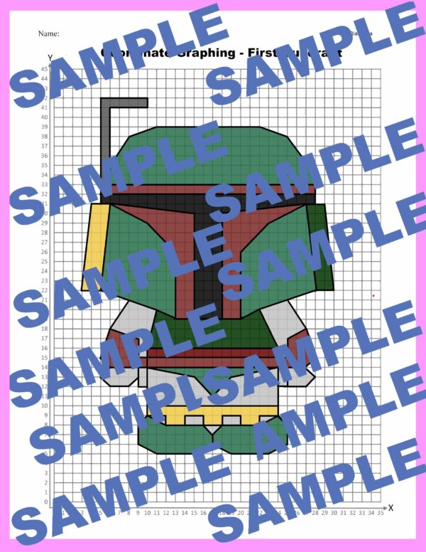 Star Wars Coordinate Plane Graphing Picture: Boba Fett | Made By Teachers