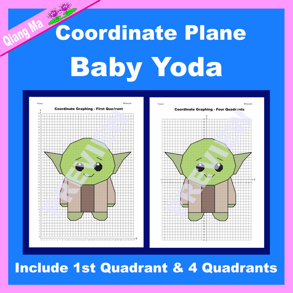 Star Wars Coordinate Plane Graphing Picture: Baby Yoda - Made By Teachers