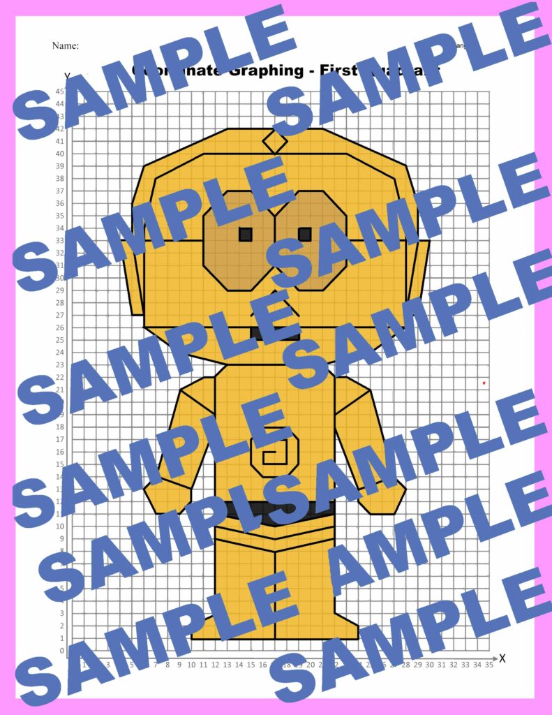 Star Wars Coordinate Plane Graphing Picture: C-3PO | Made By Teachers