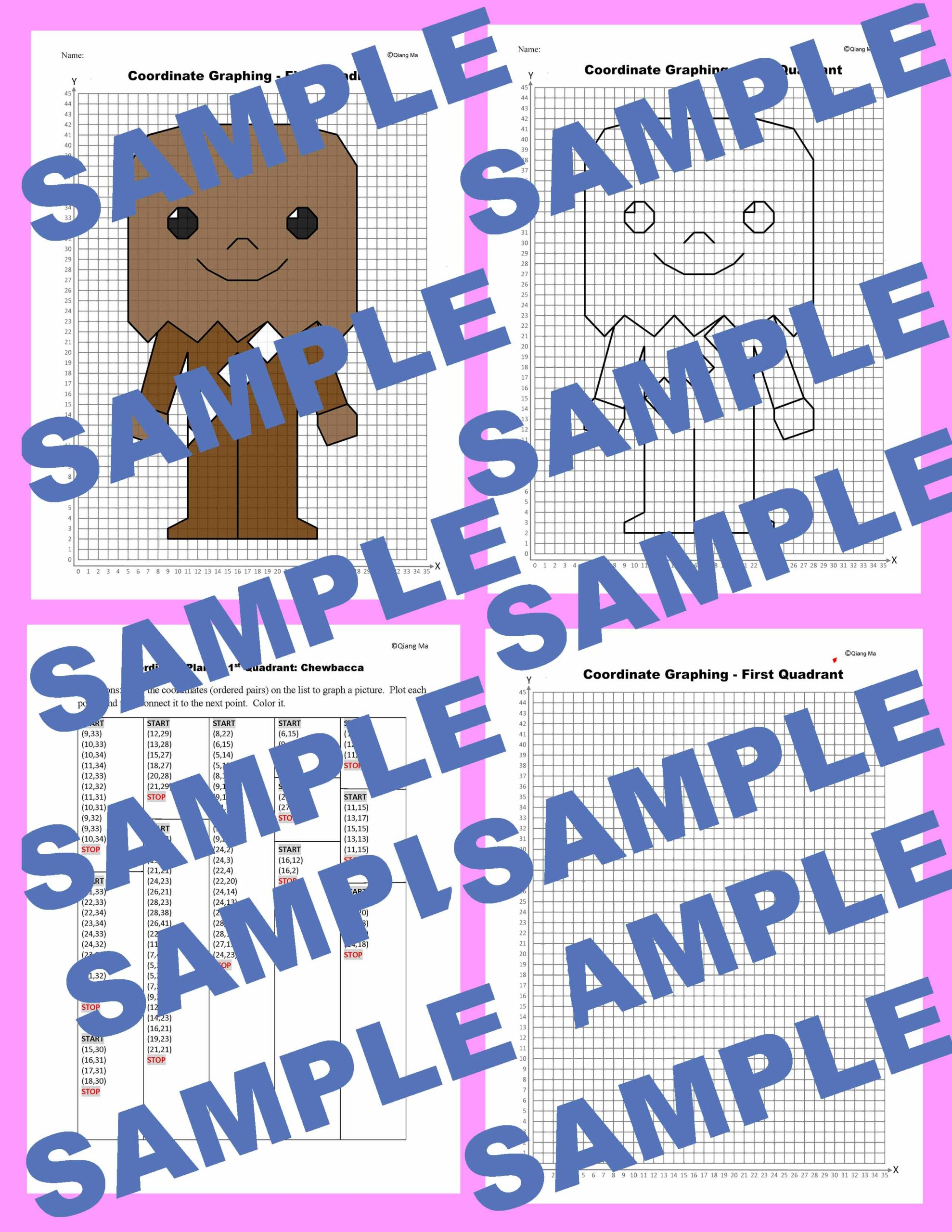 Star Wars Coordinate Plane Graphing Picture: Chewbacca | Made By Teachers