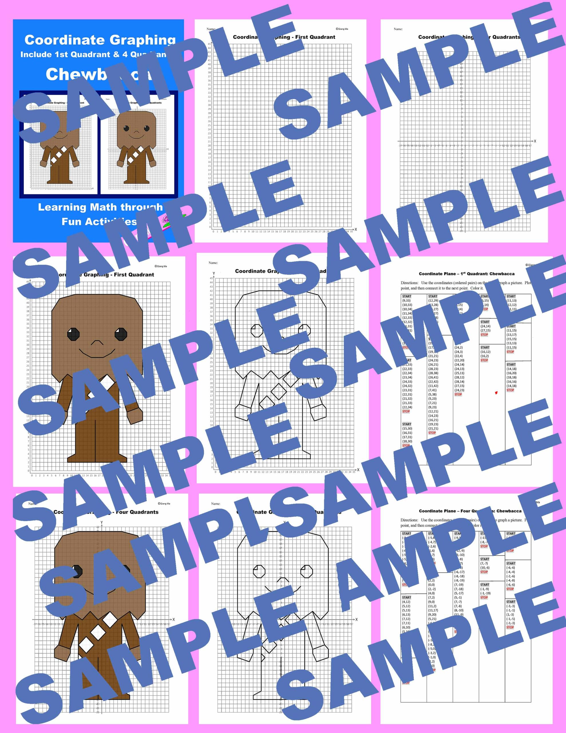 Star Wars Coordinate Plane Graphing Picture: Chewbacca - Made By Teachers