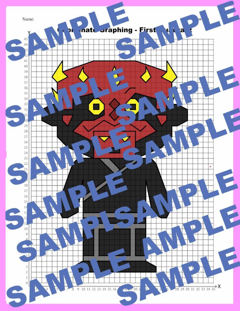 Star Wars Coordinate Plane Graphing Picture: Darth Maul | Made By Teachers