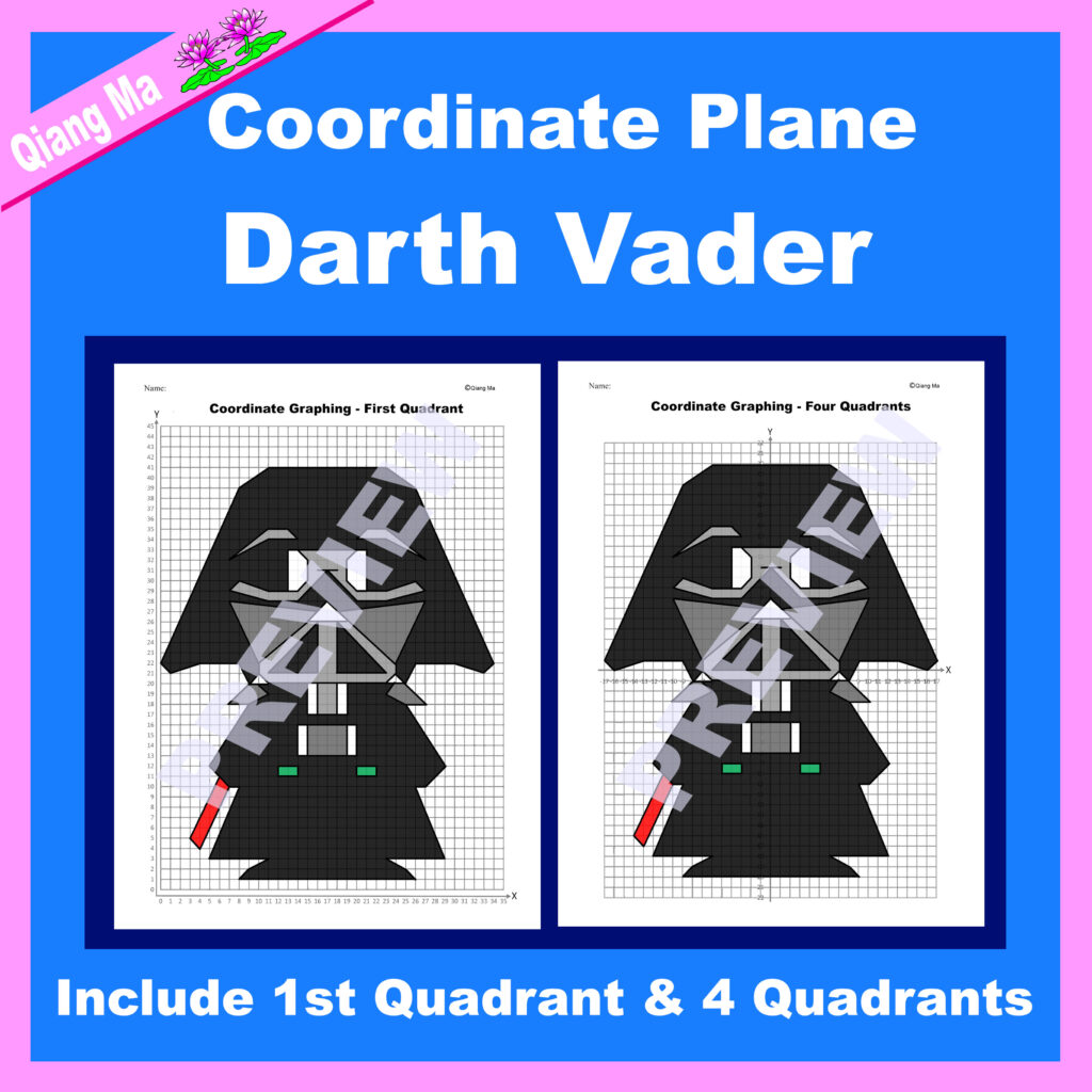 Star Wars Coordinate Plane Graphing Picture: Darth Vader | Made By Teachers