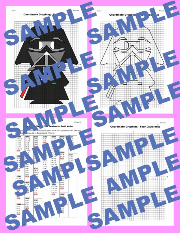 Star Wars Coordinate Plane Graphing Picture: Darth Vader - Made By Teachers