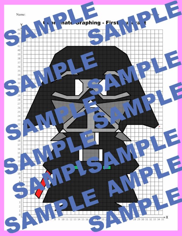Star Wars Coordinate Plane Graphing Picture: Darth Vader | Made By Teachers