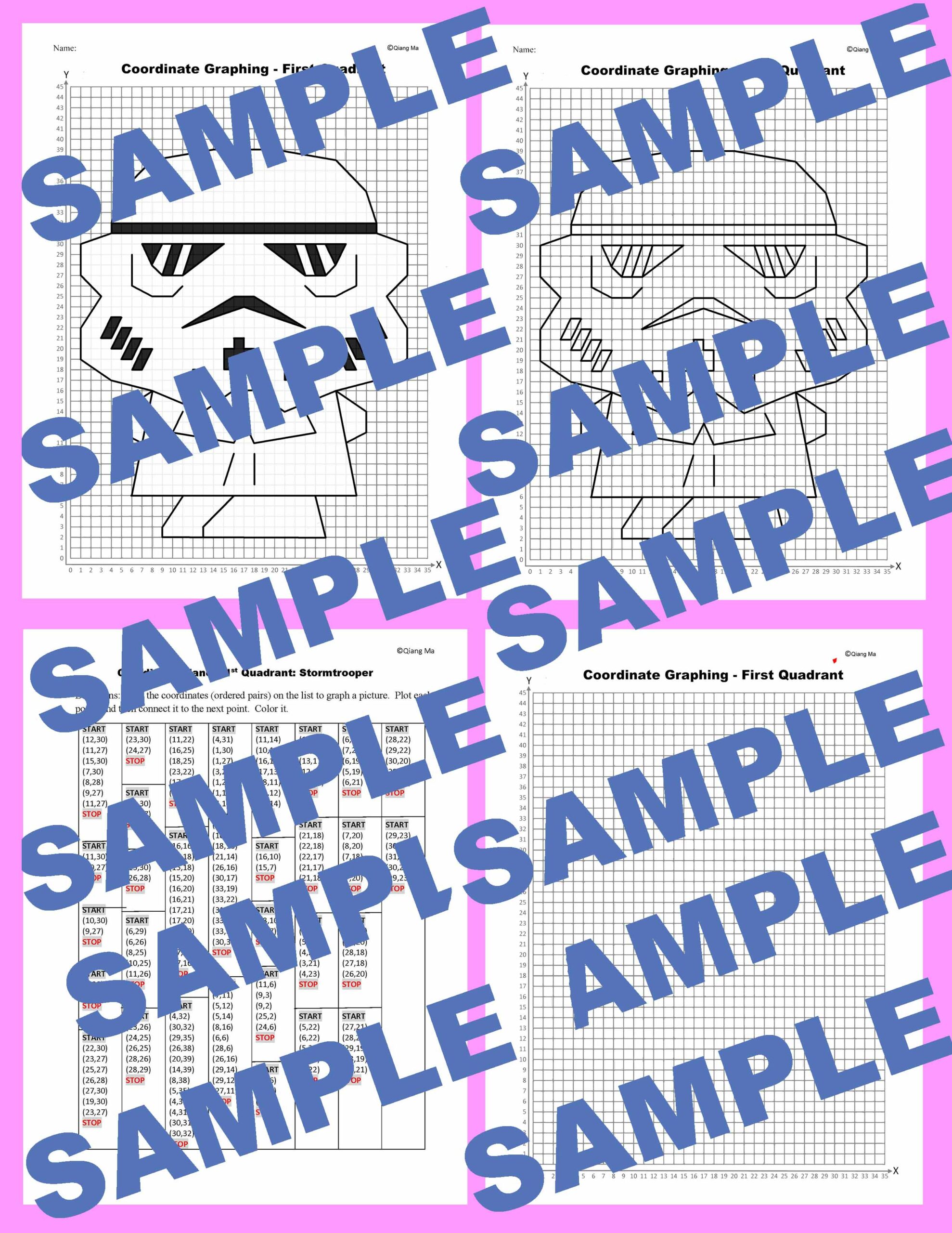 Star Wars Coordinate Plane Graphing Picture: Stormtrooper | Made By ...