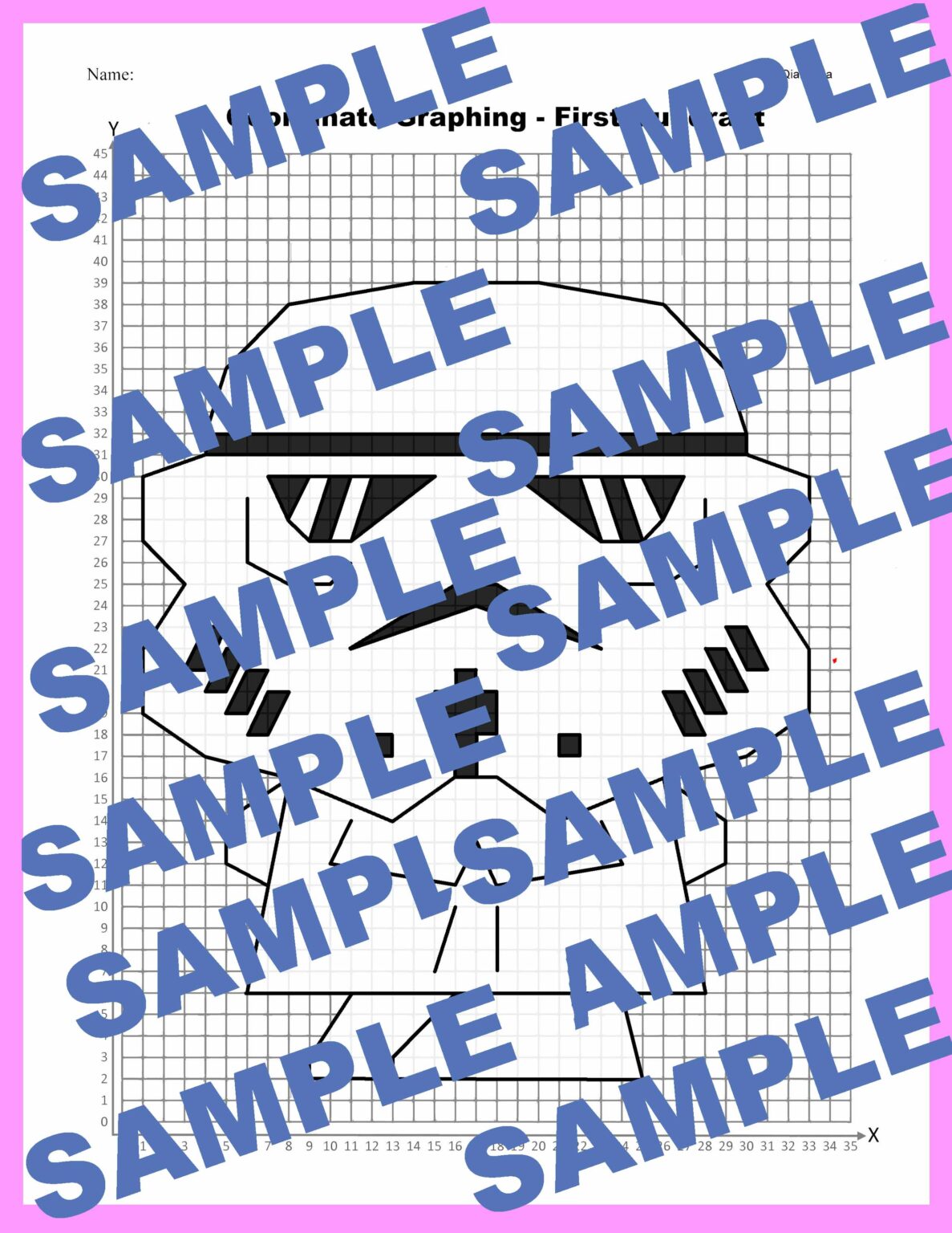 Star Wars Coordinate Plane Graphing Picture: Stormtrooper - Made By ...