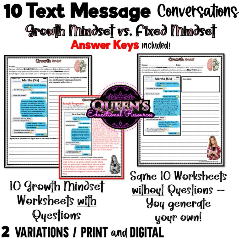 Growth Mindset Text Message Analysis | Text Messaging | Growth vs ...