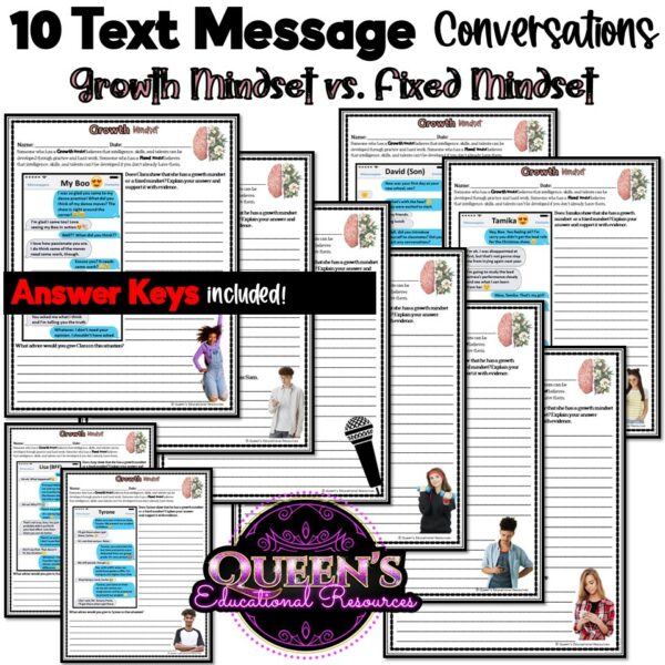Growth Mindset Text Message Analysis | Text Messaging | Growth vs ...