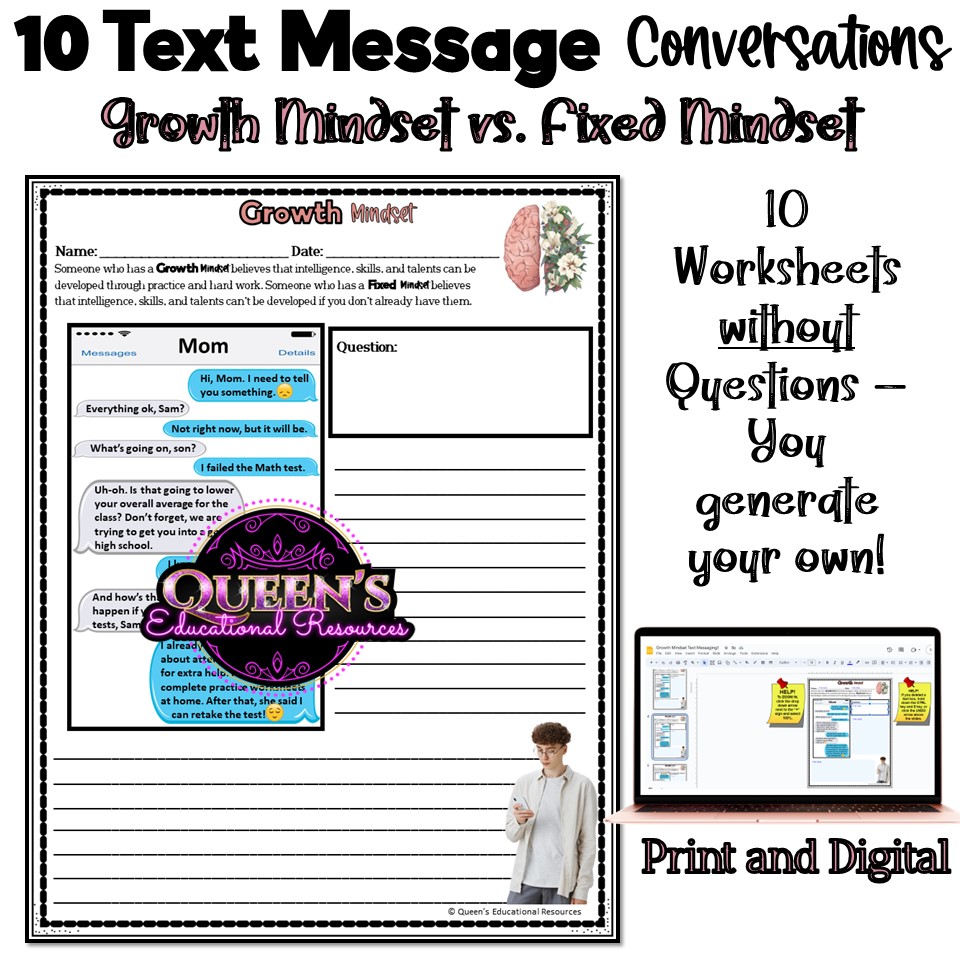 Growth Mindset Text Message Analysis | Text Messaging | Growth vs ...