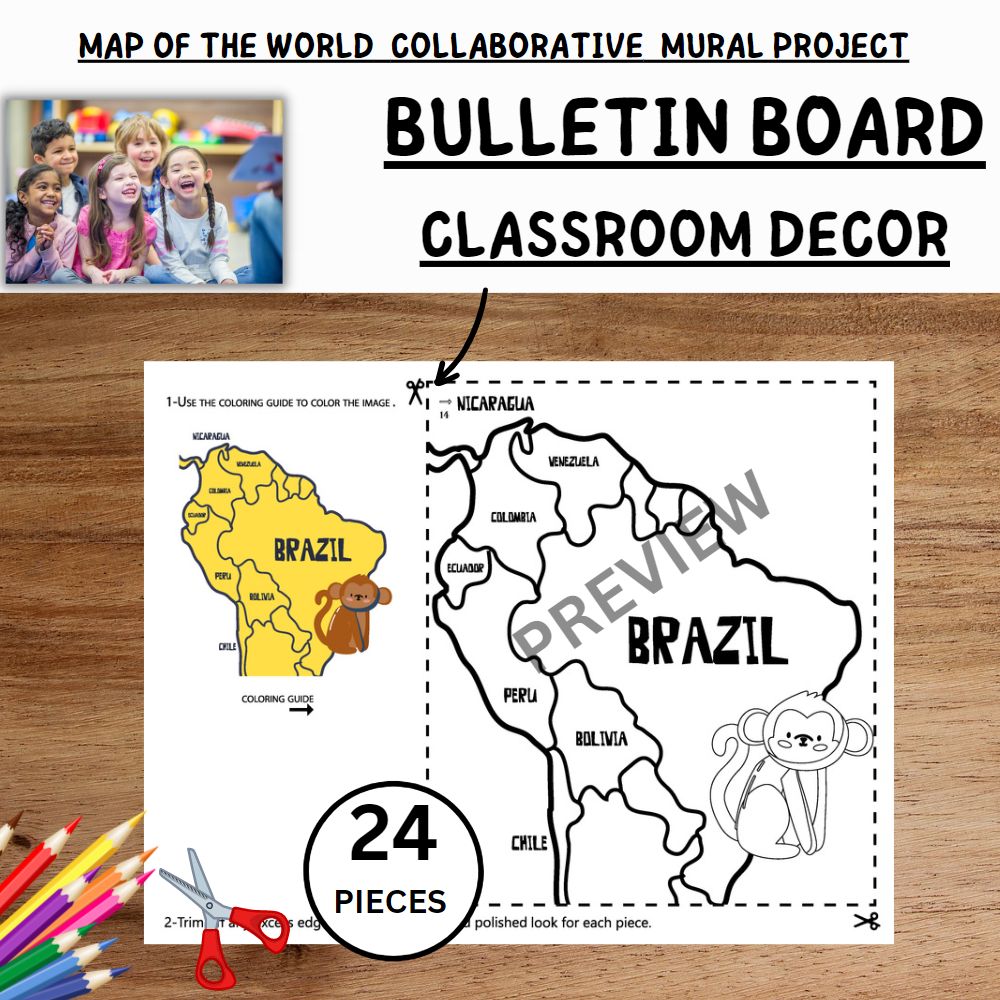 World Map Collaborative Poster Mural Project - Geography Unit ...