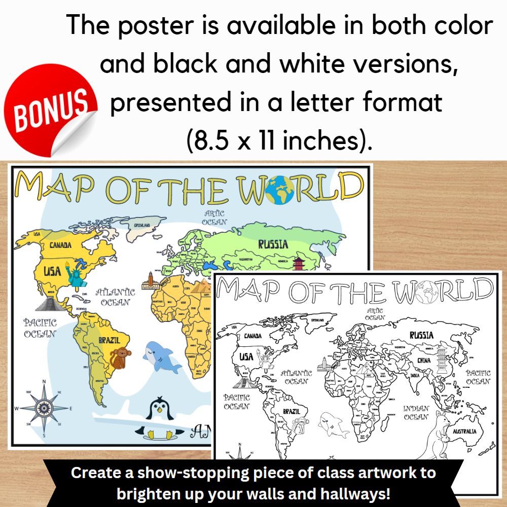 World Map Collaborative Poster Mural Project - Geography Unit ...