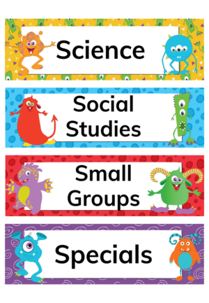 Monster Theme Decor Bundle Name Tags, Labels, and Daily Schedule Cards ...